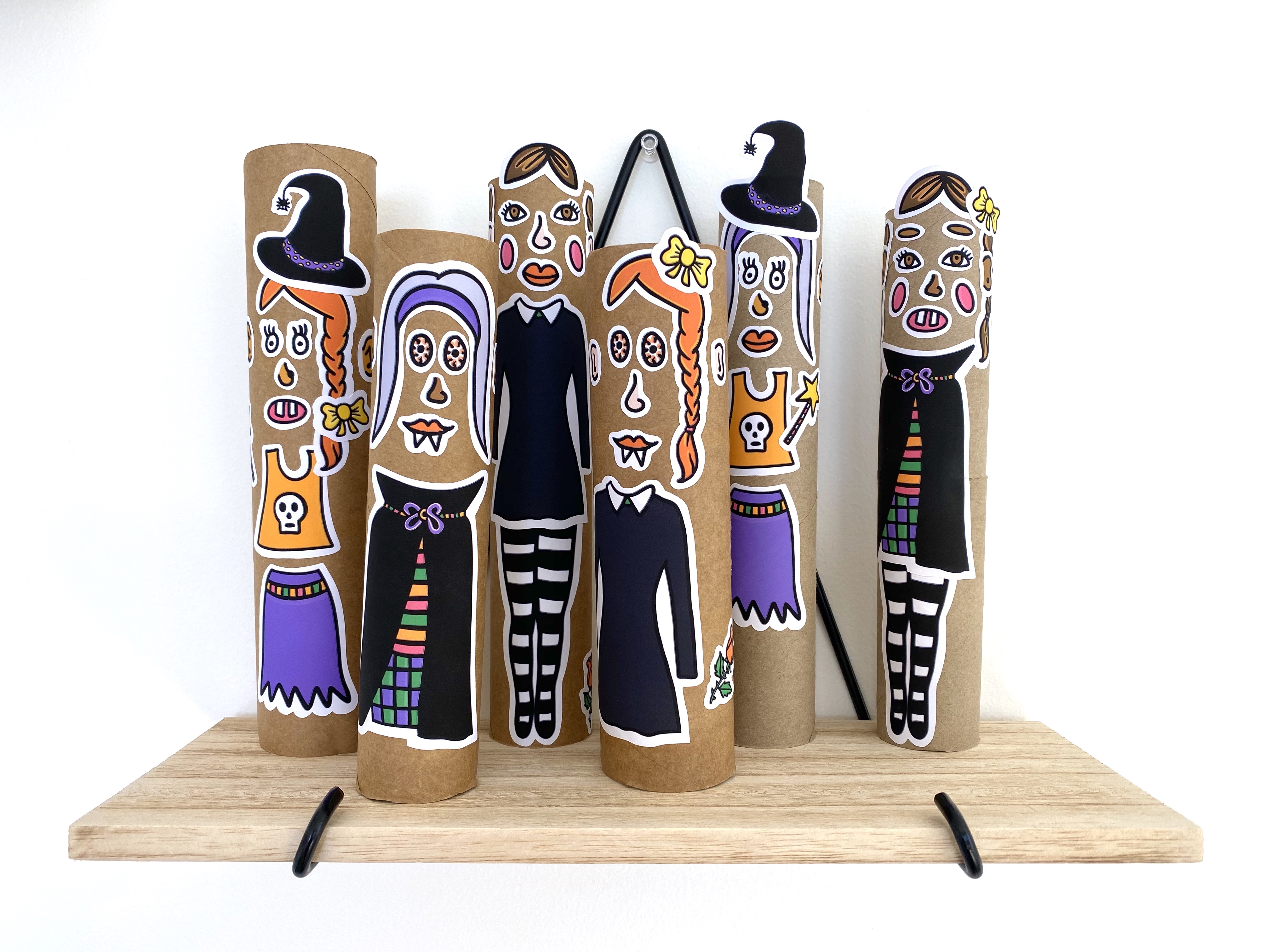 Free DIY Halloween Paper Dolls with Cardboard Tubes – The Travelling ...